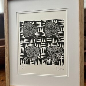 Hand-fan Handmade Original Print, Wall Art, Linoprint, Linocut Print ...