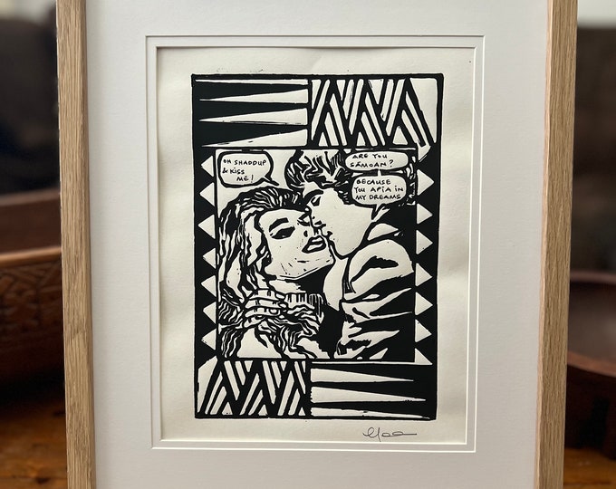 Polynesian Pop Art, Linocut Print, Wall Art, Pacific Art, Comic Book ...