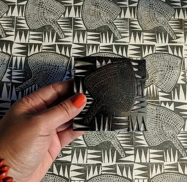 Hand-fan - Handmade Original Print, Wall Art, Linoprint, Linocut Print ...