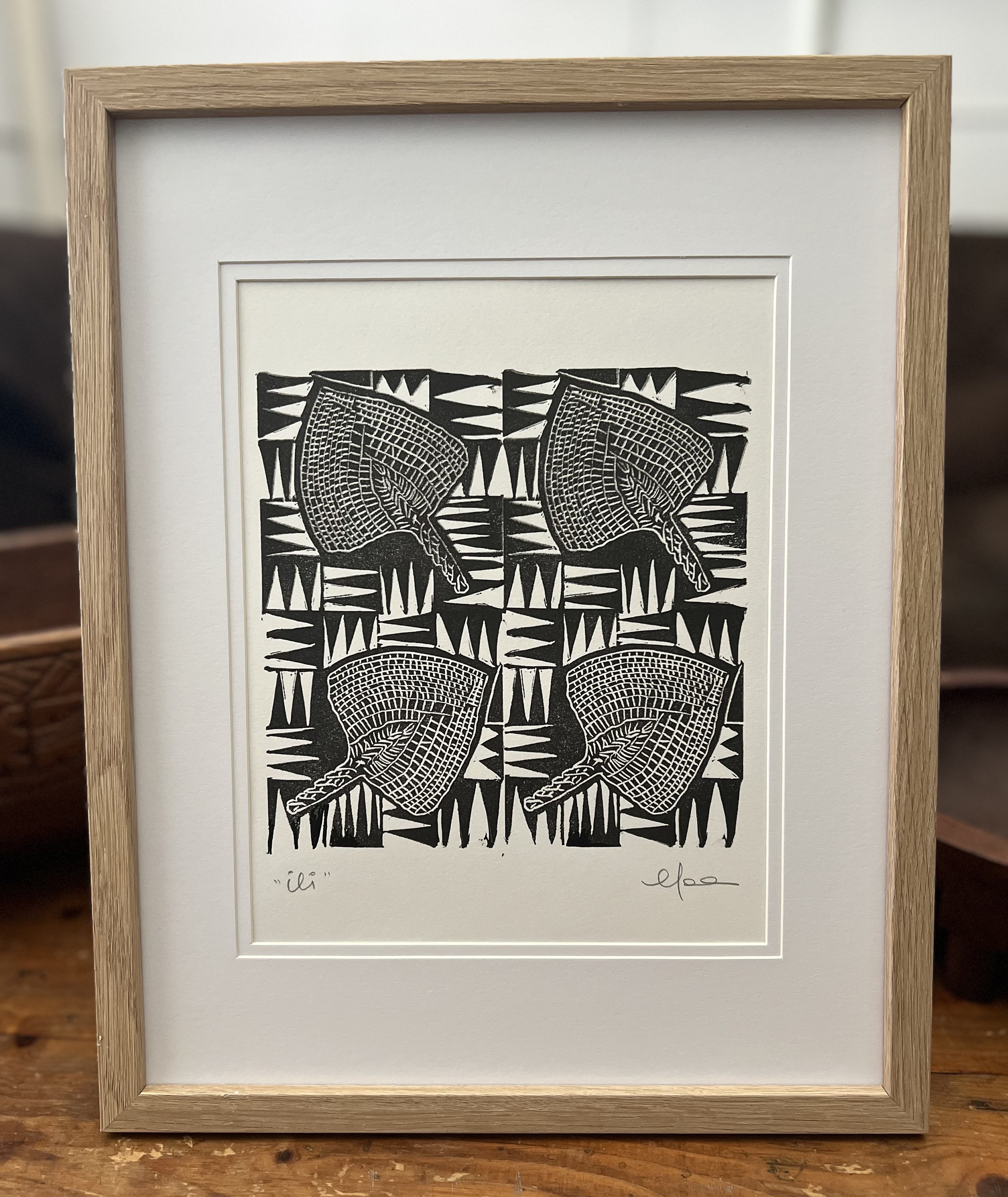 Hand-fan - Handmade Original Print, Wall Art, Linoprint, Linocut Print ...