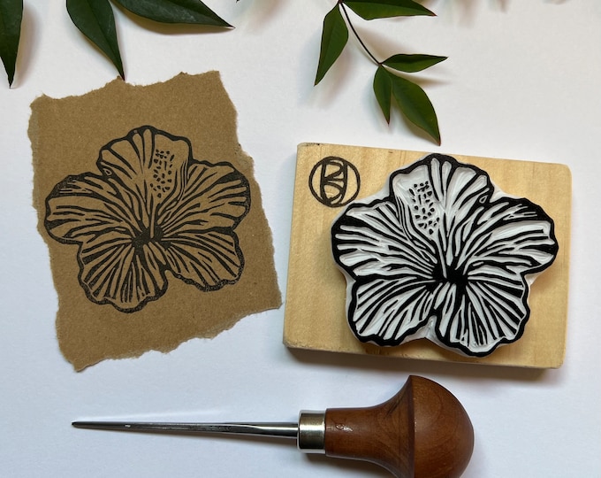 Hibiscus Stamp, Rubber Stamp, Flower Stamp, Tropical Stamp, Tropical ...