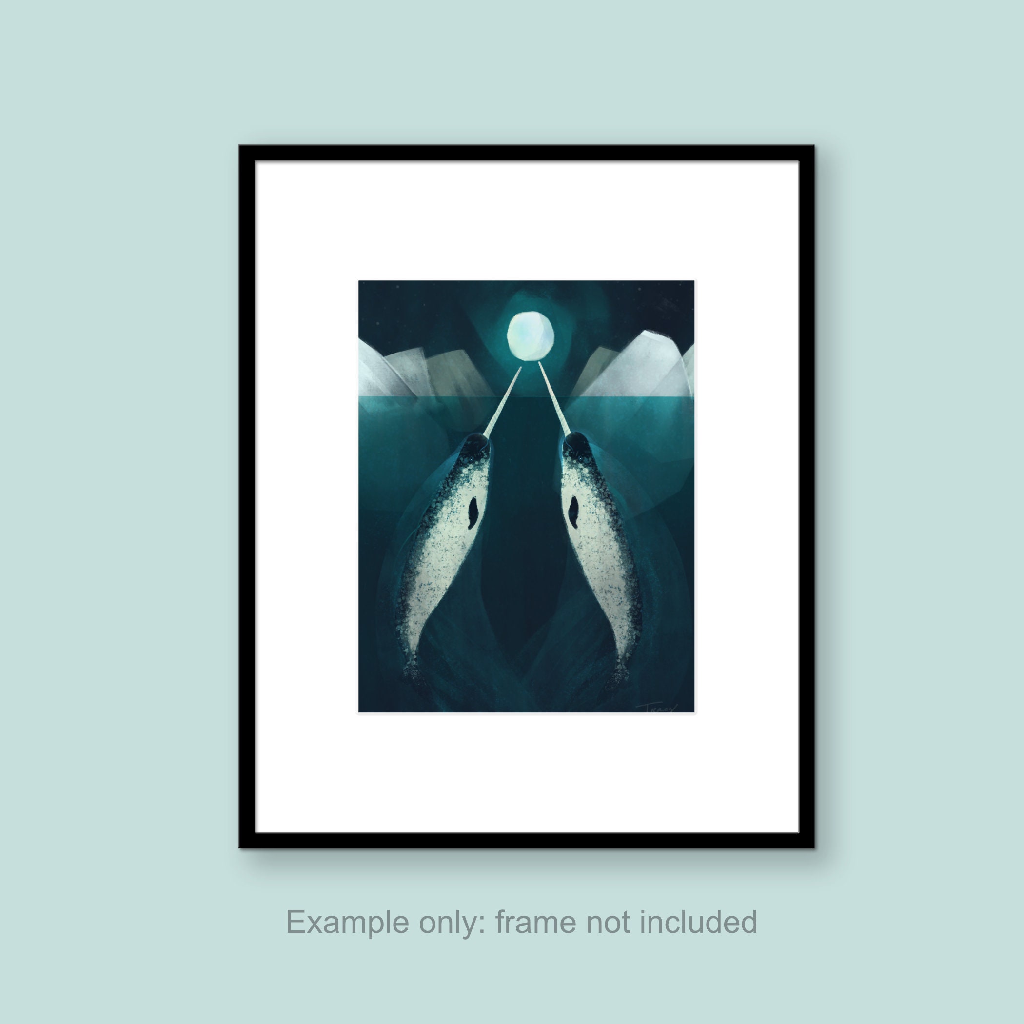Narwhal Print, Narwhal, Narwhal Painting, Sea Life Art, Ocean, Sea Life ...