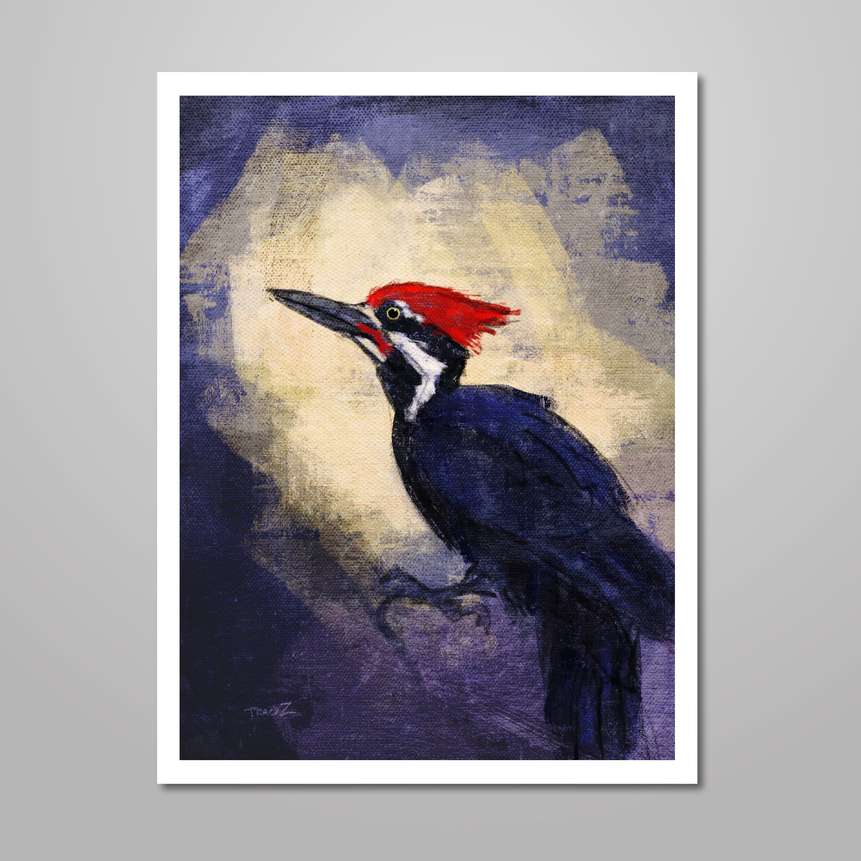 Pileated Woodpecker in Profile / Woodpecker / Painting / Wildlife ...