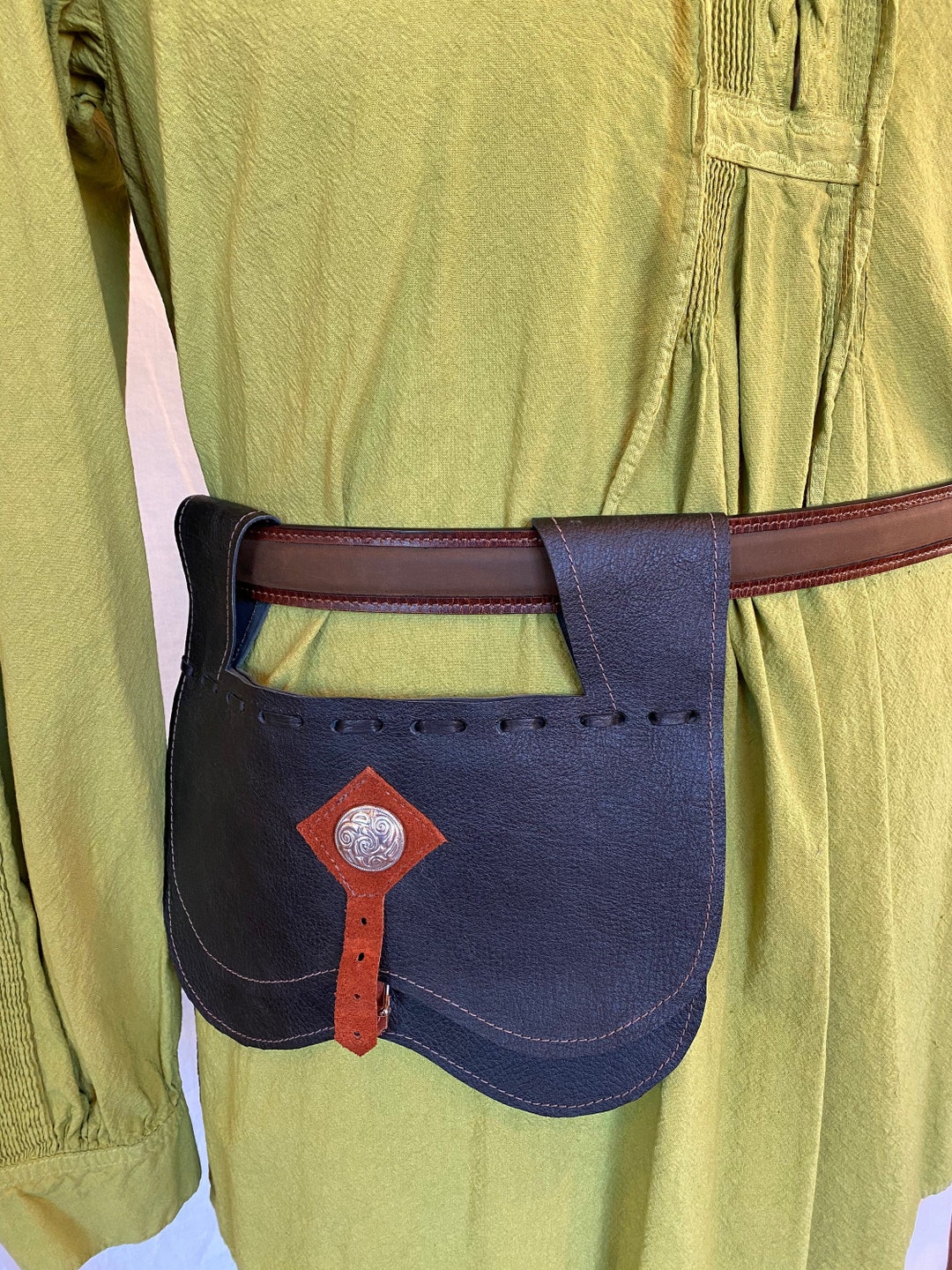 Medieval Bag, Renaissance Bag, Double Leather Pouch, Medieval Leather ...