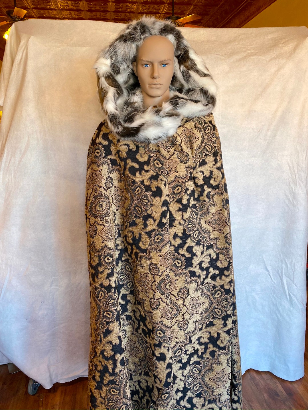 Cloak, Hooded Cloak, Medieval Cloak, Renaissance Cloak, Fur Cloak ...