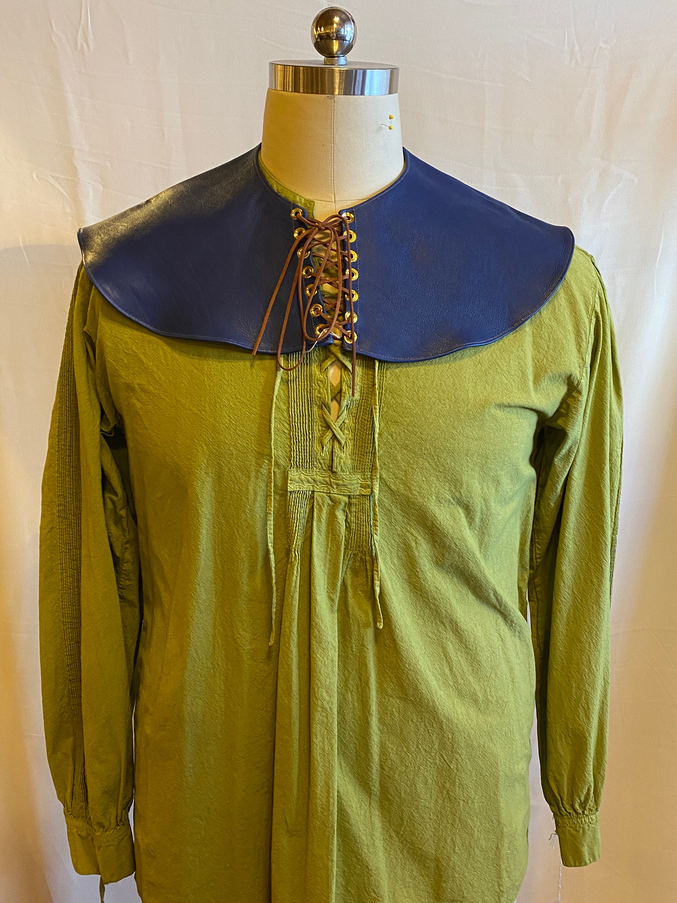 Blue Mantle, Medieval Mantle, Leather Mantle, Renaissance Mantle - Etsy