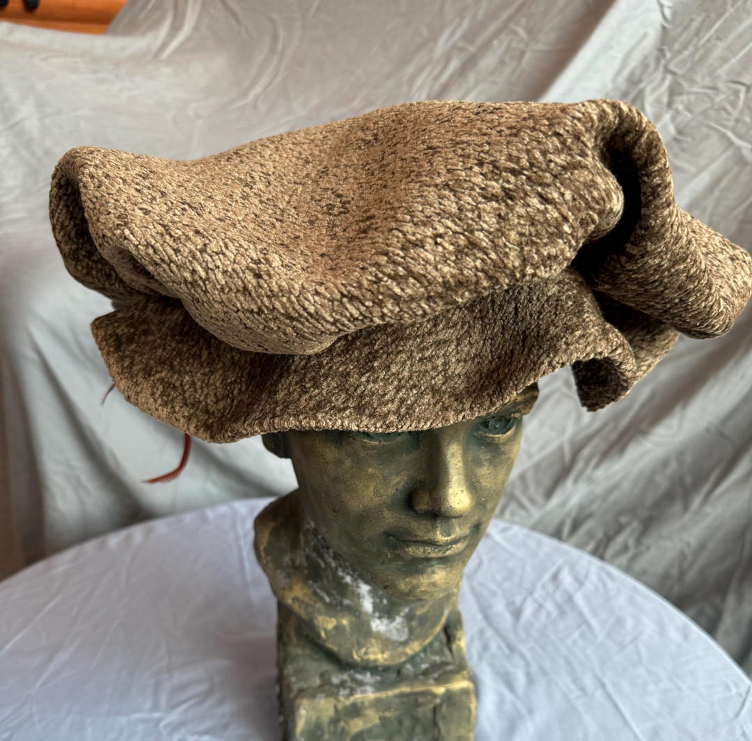 Green Chenille Medieval Hat, Renaissance Hat, Fantasy Hat, LARP Hat ...