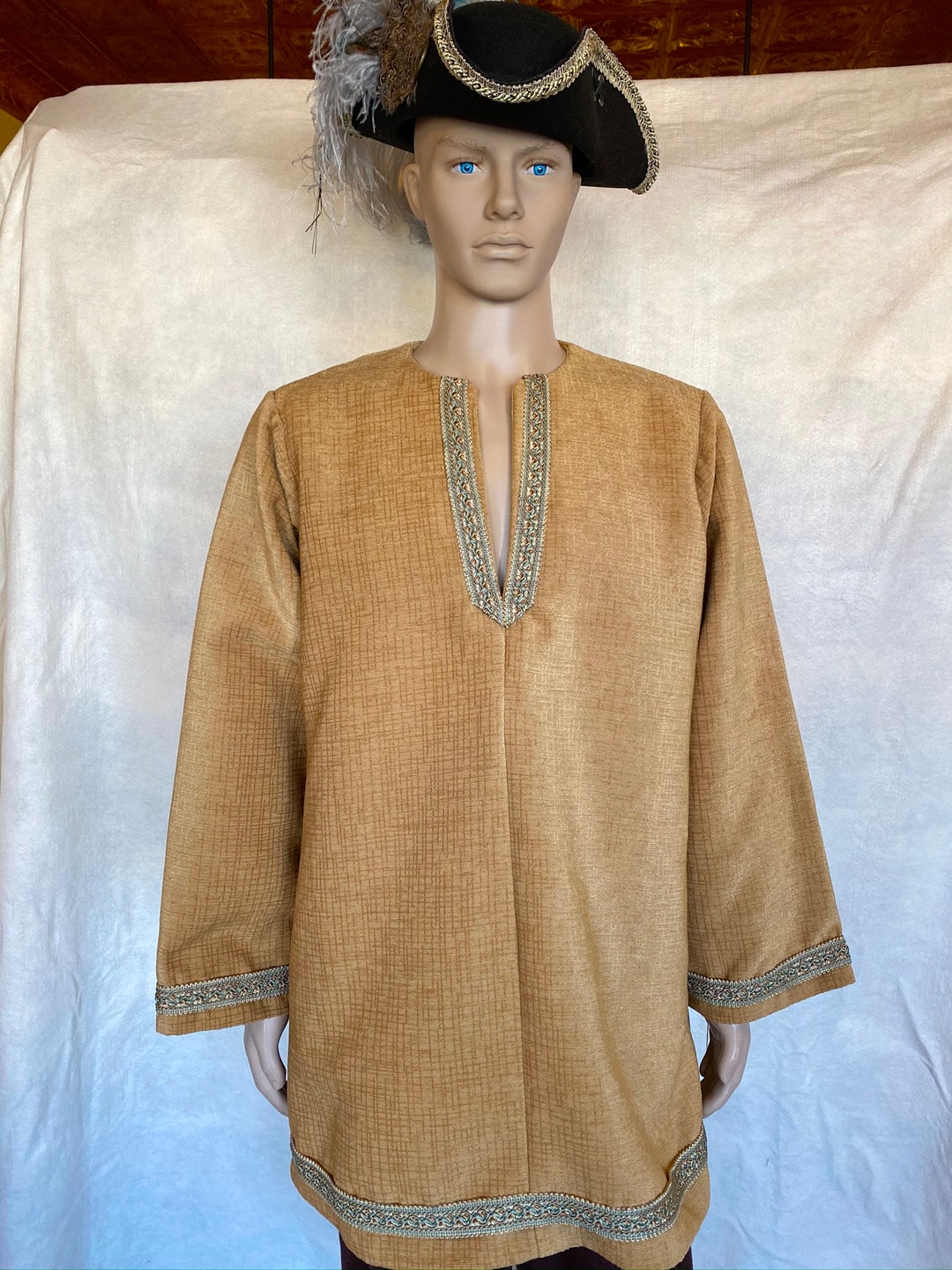 Gold Tunic, Tunic, Short Tunic, Viking Shirt, Viking Tunic, Fantasy ...