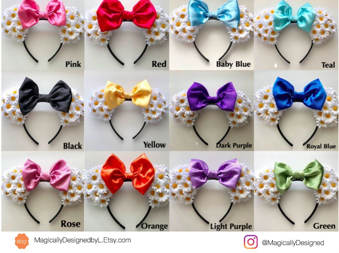 Daisy Flowers Minnie Mouse Ears Disney Ears Floral Ears | Etsy