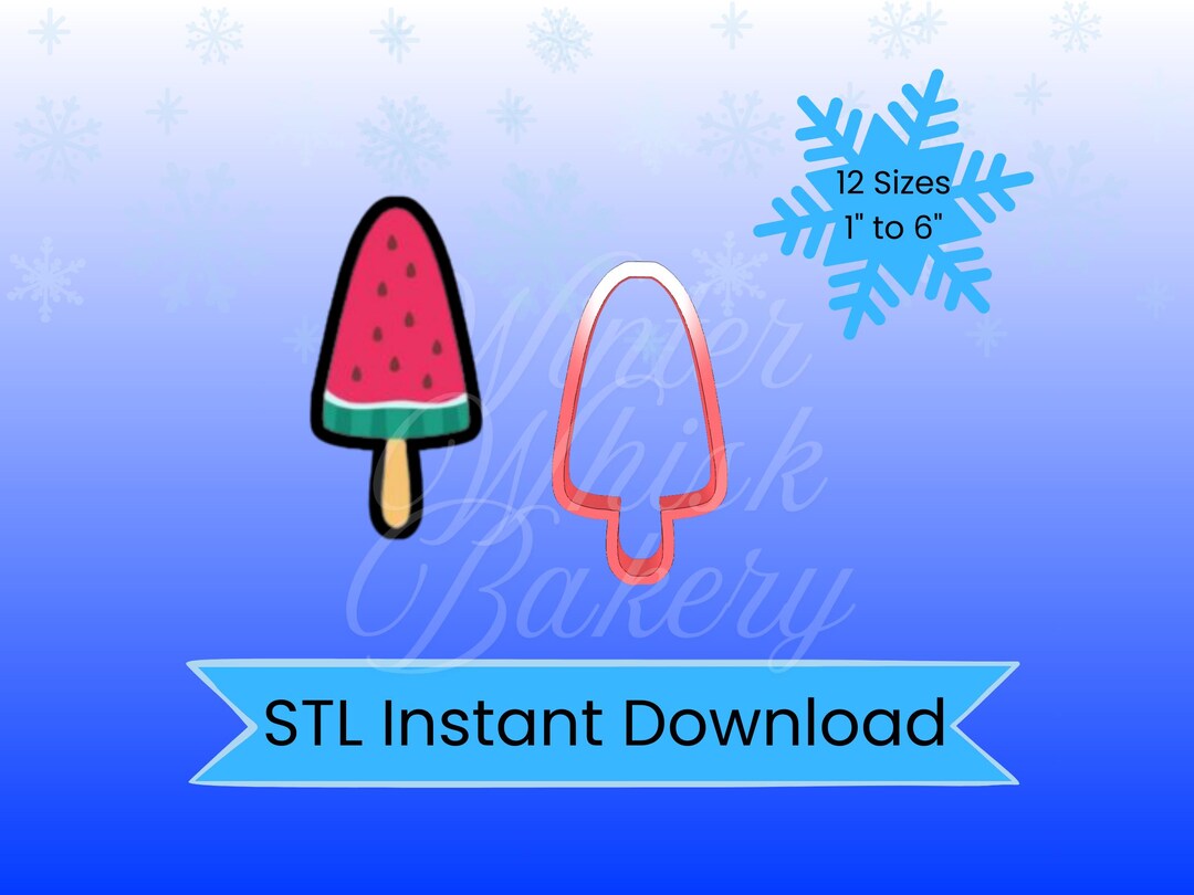 Popsicle Cookie Cutter STL File – 5 Sizes, Image Files (instant ...
