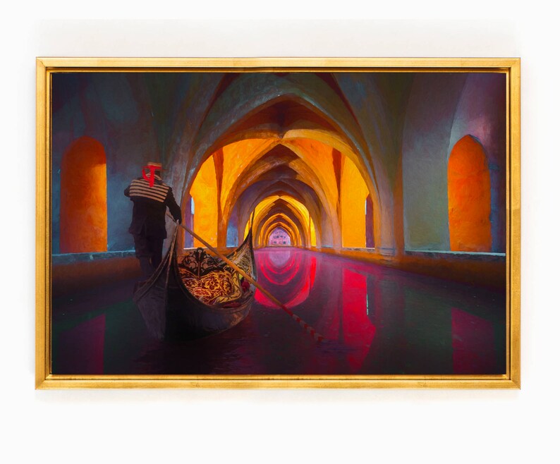 Wall Art - Underneath Venice, Digital Painting Art, Canvas PRINT, Home ...