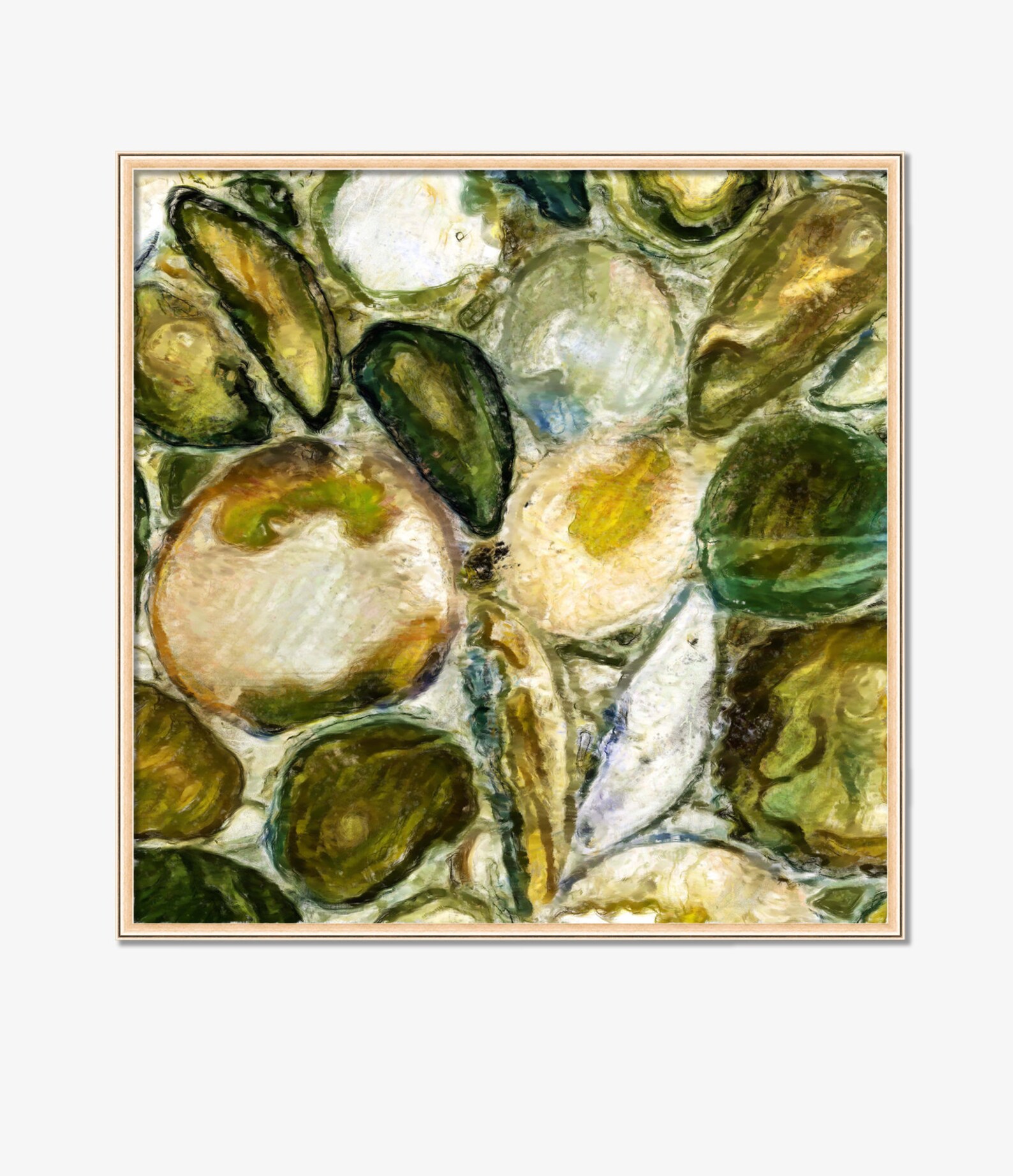 Abstract Wall Art - Green Stones in a Cut, Abstract Painting, Colorful ...