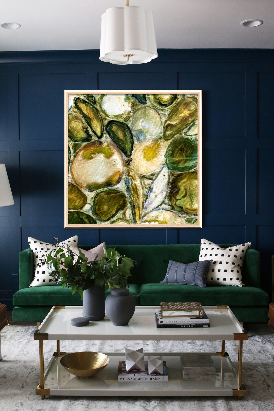 Abstract Wall Art - Green Stones in a Cut, Abstract Painting, Colorful ...