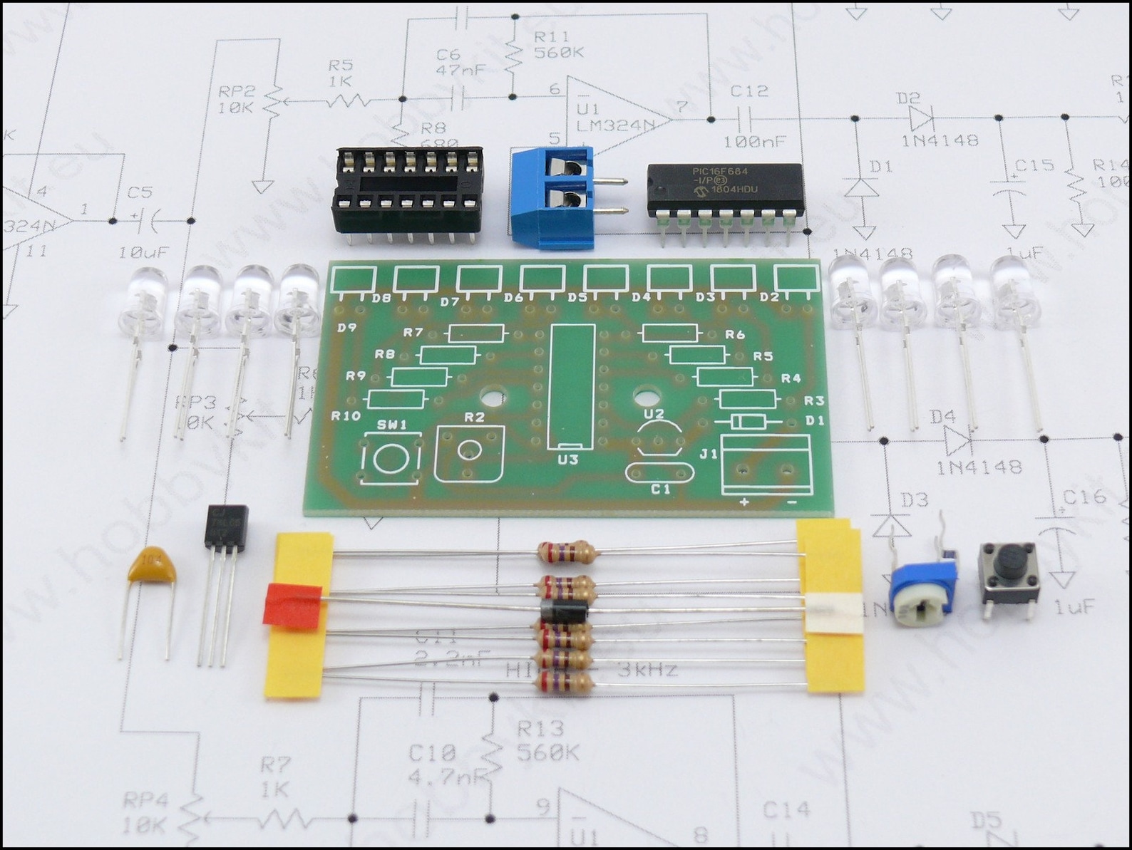 Knight Rider LED Light Chaser Sequencer DIY Assembling Kit 8x Leds ...