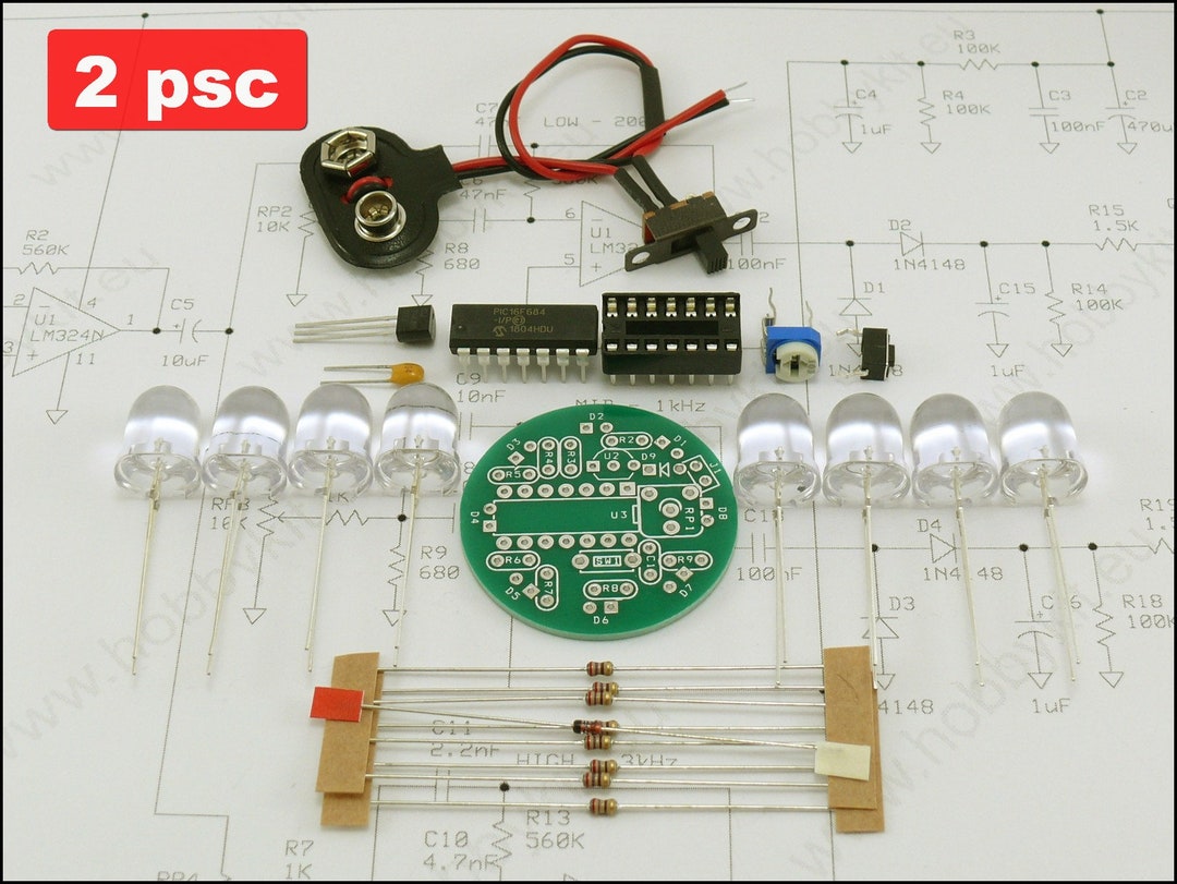 LED Light Chaser Beacon Round Sequencer Scroller Strobe DIY Kit Set ...