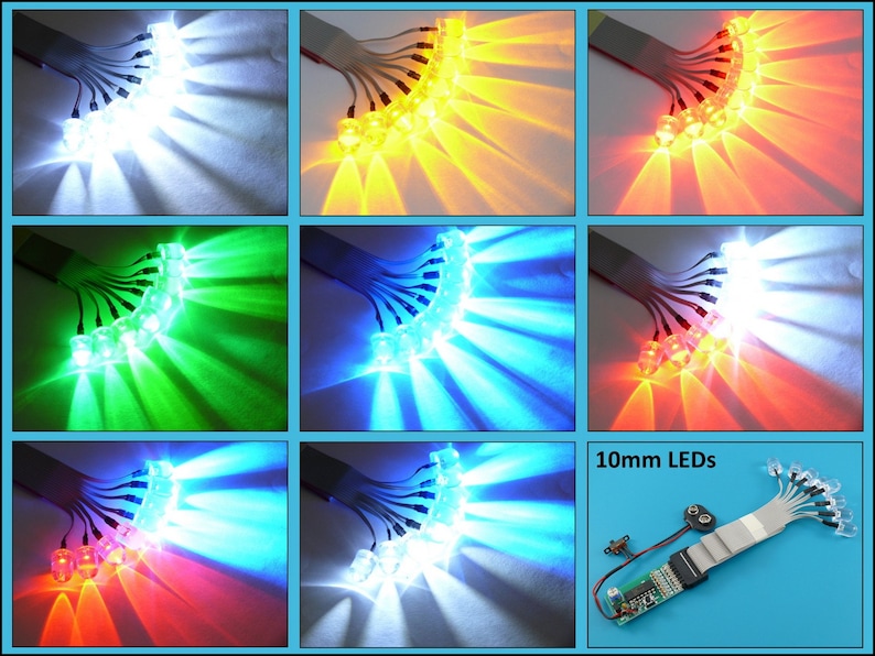 RC 8 LED Light Set Strobe Flash Chaser System HK9925 - Etsy Canada