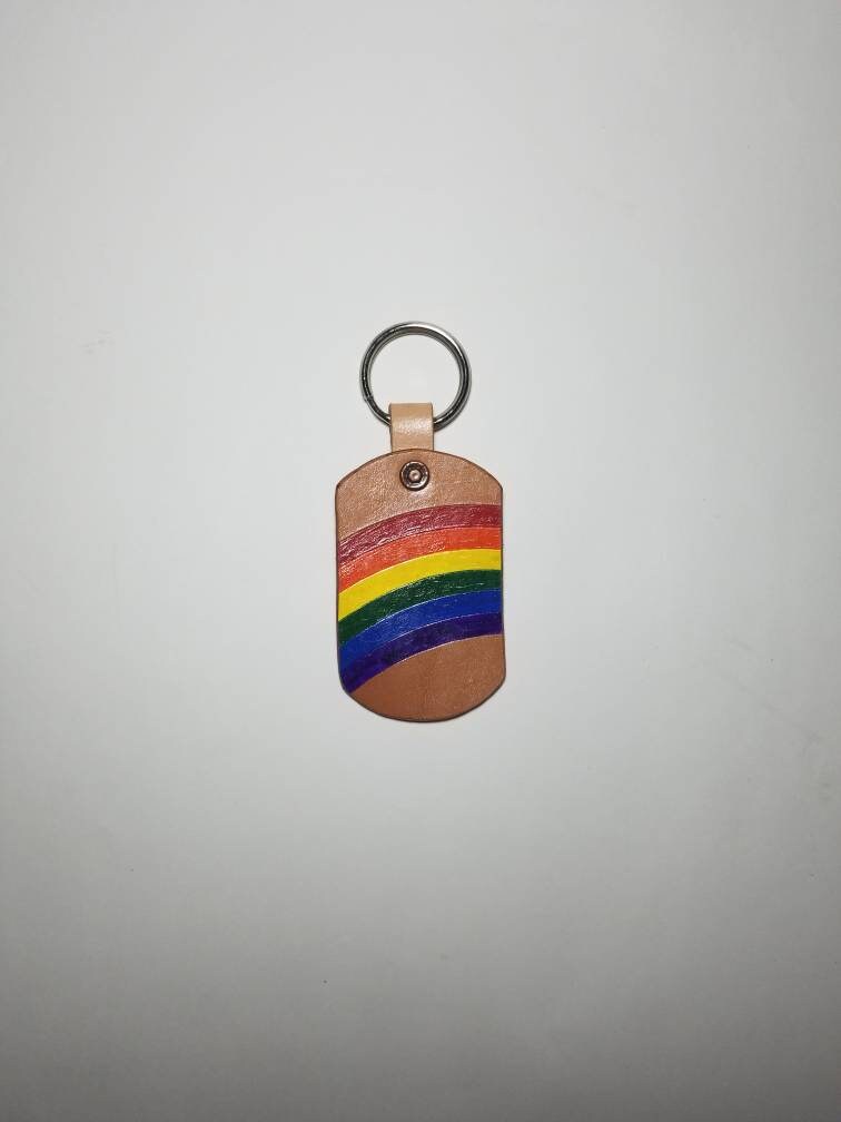 Pride Key Fob, Leather Handmade in the USA. - Etsy