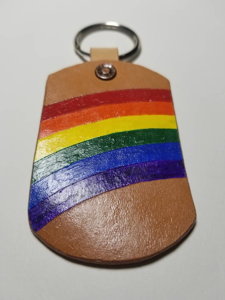 Pride Key Fob Leather Handmade in the USA. - Etsy