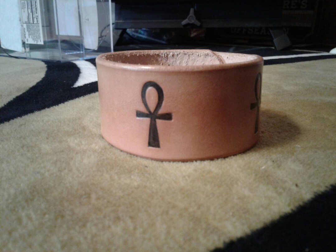 Handmade Ankh Leather Bracelet - Etsy