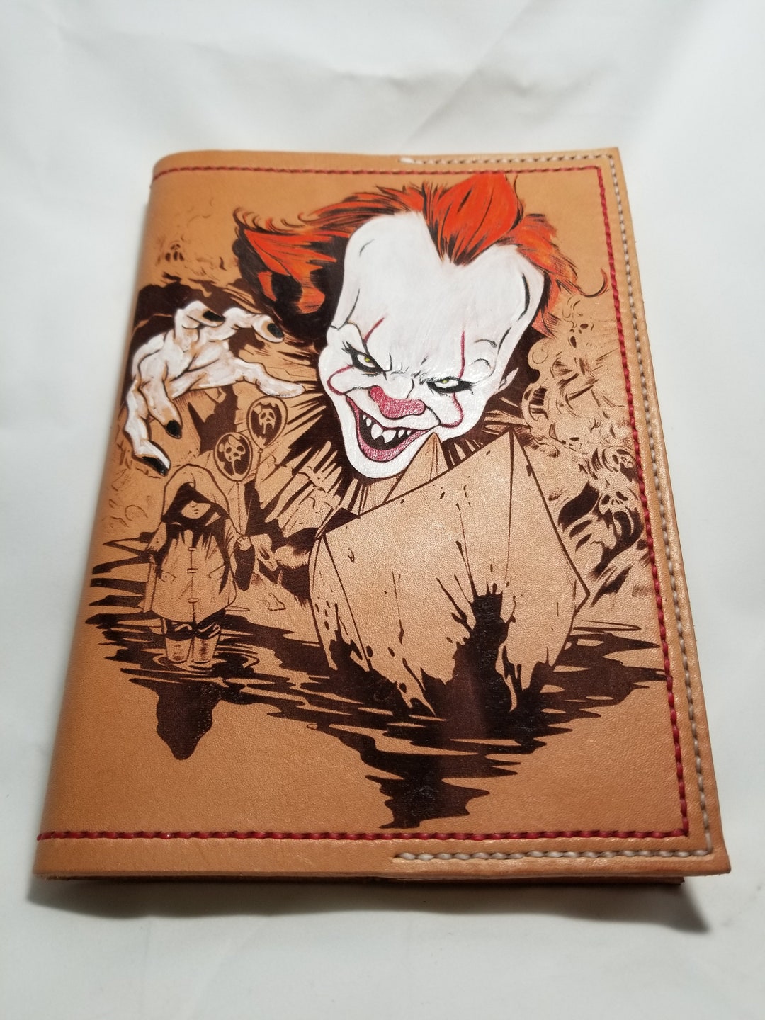 Leather Pennywise Laser Etched Refillable Journal, Hand Painted and ...
