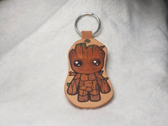 Groot Baby Groot Laser Etched and Hand dyed Key Chain made | Etsy