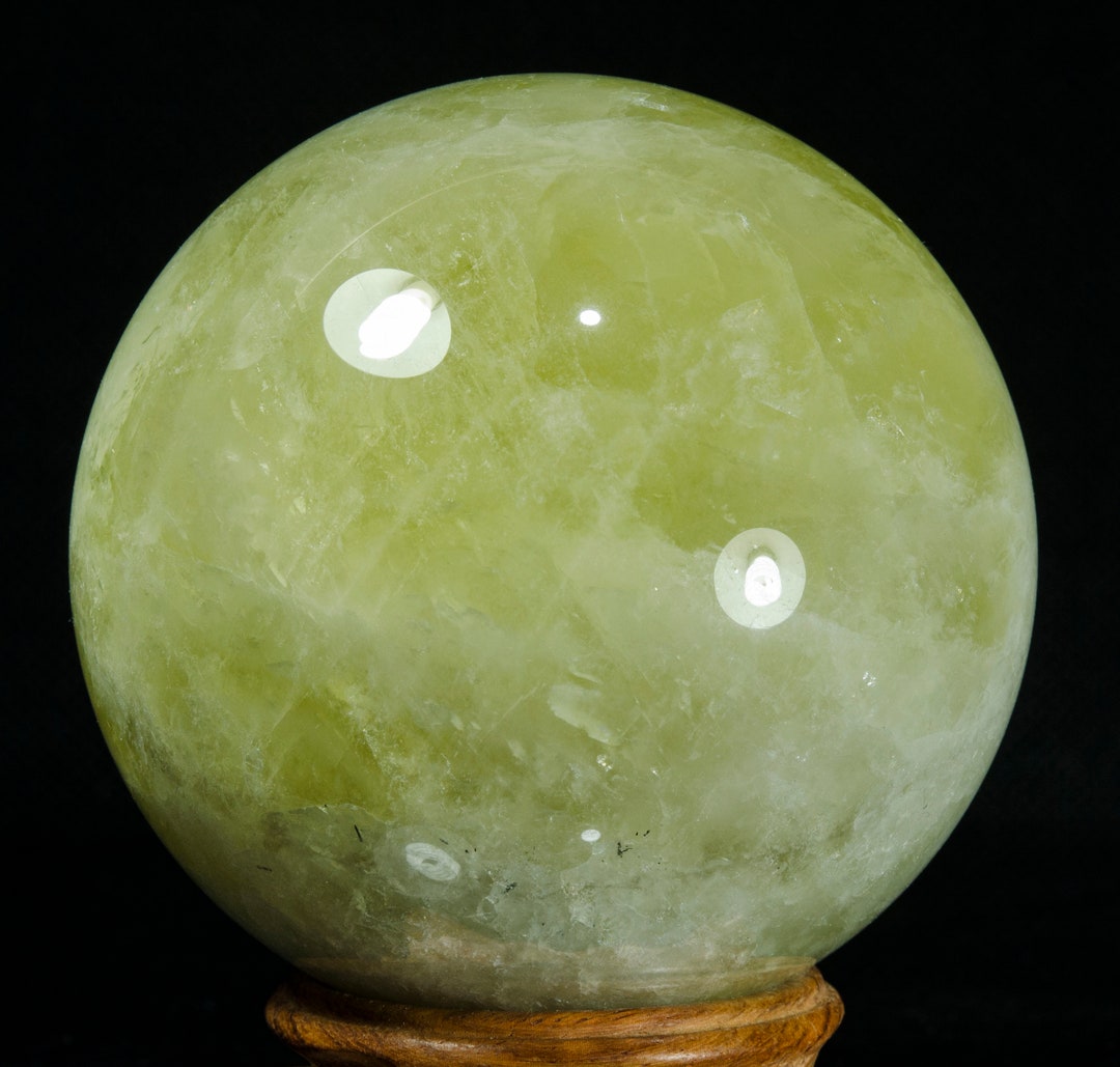3.84"extra LARGE Natural Rainbow Citrine Sphere/yellow Quartz Ball ...