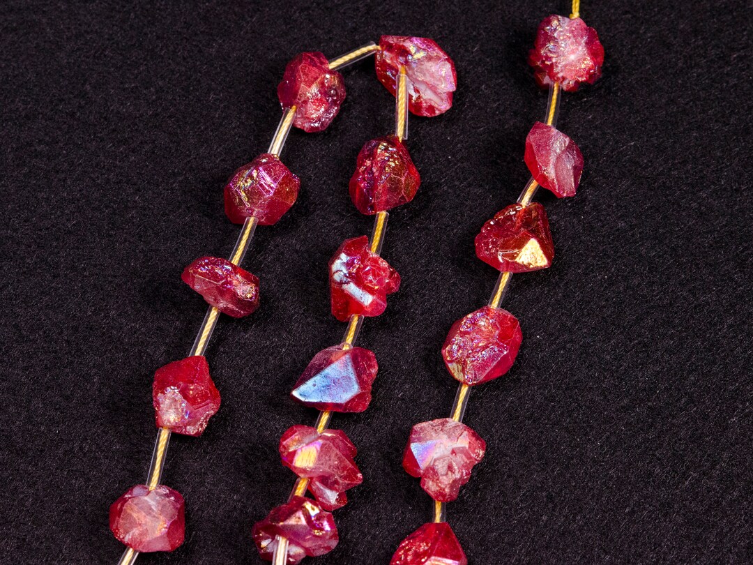 Red Aura Titanium Amethyst Crystal Beads/pendant/necklace/jewelry/gift ...