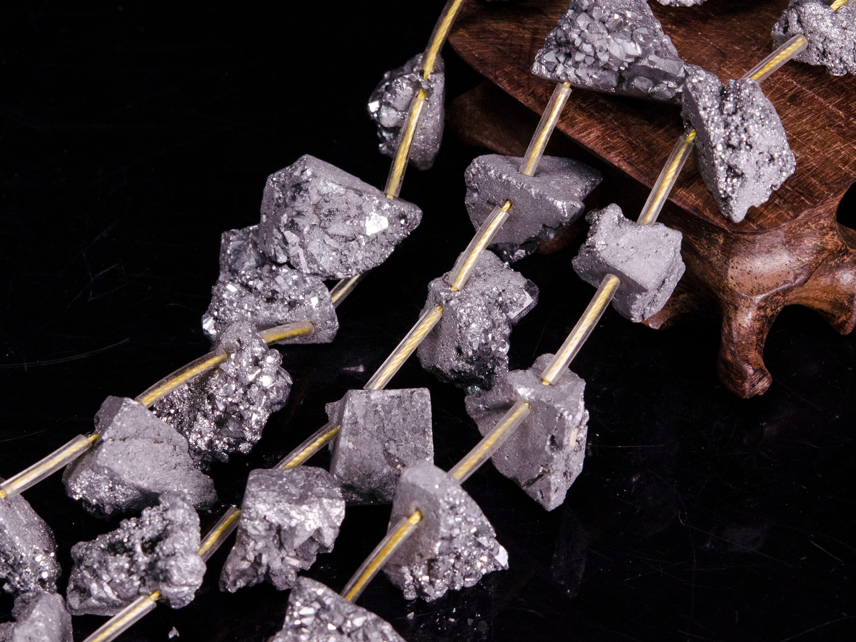 Full Strand Sliver Aura Quartz Crystal Quartz Bead/rainbow - Etsy