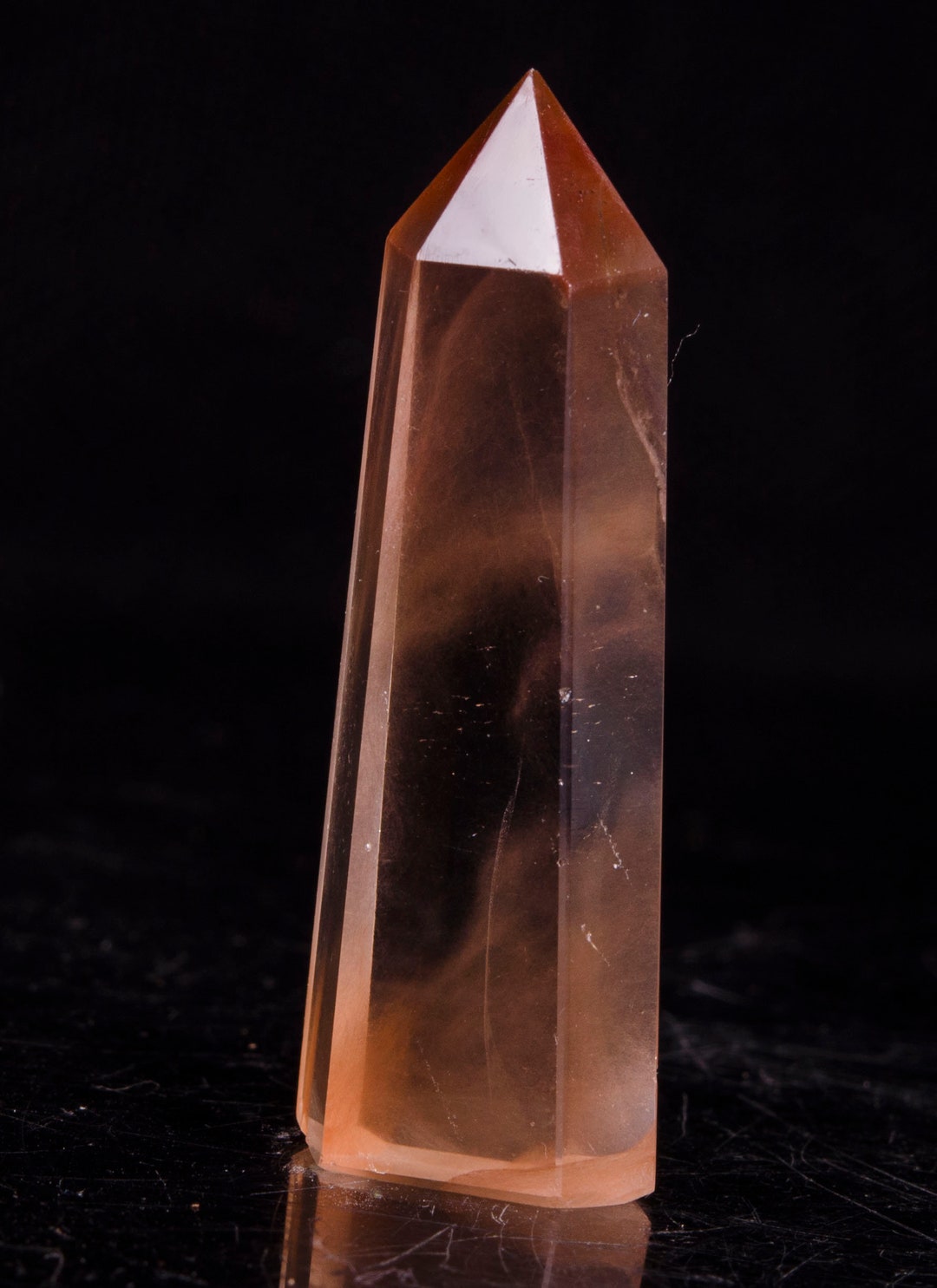 Natural Clear Quartz Tower With Red Angel Feathers Included/red ...