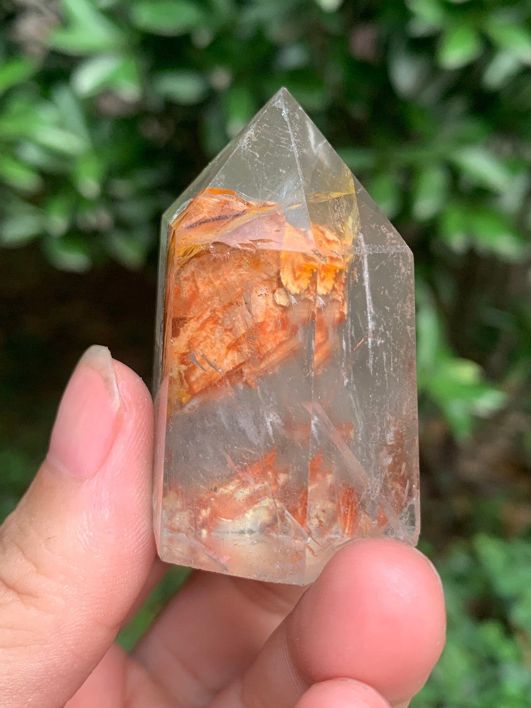 Natural Copper Red Phantom Quartz/healer Garden Crystal/copper Color ...