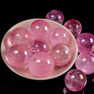 Pink Angel Aura Quartz Ball/aura Quartz Crystal Sphere/aura Quartz ...