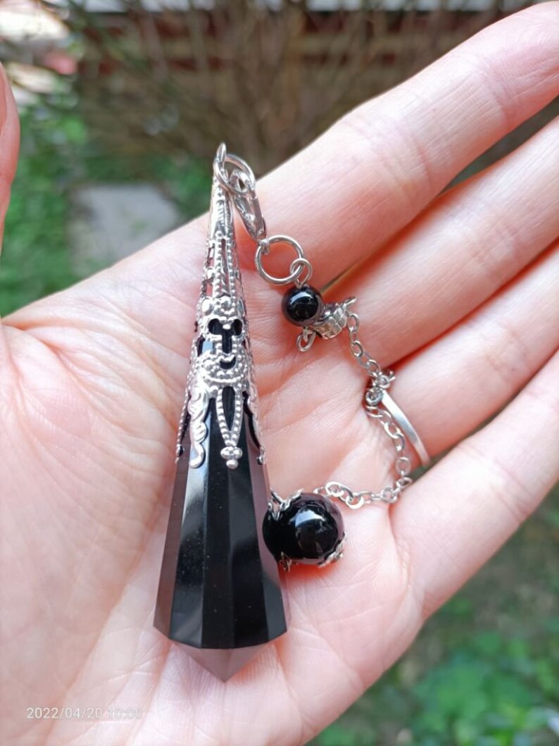 AAAAA Black Obsidian Quartz Pendulum/dowsing Tool for - Etsy