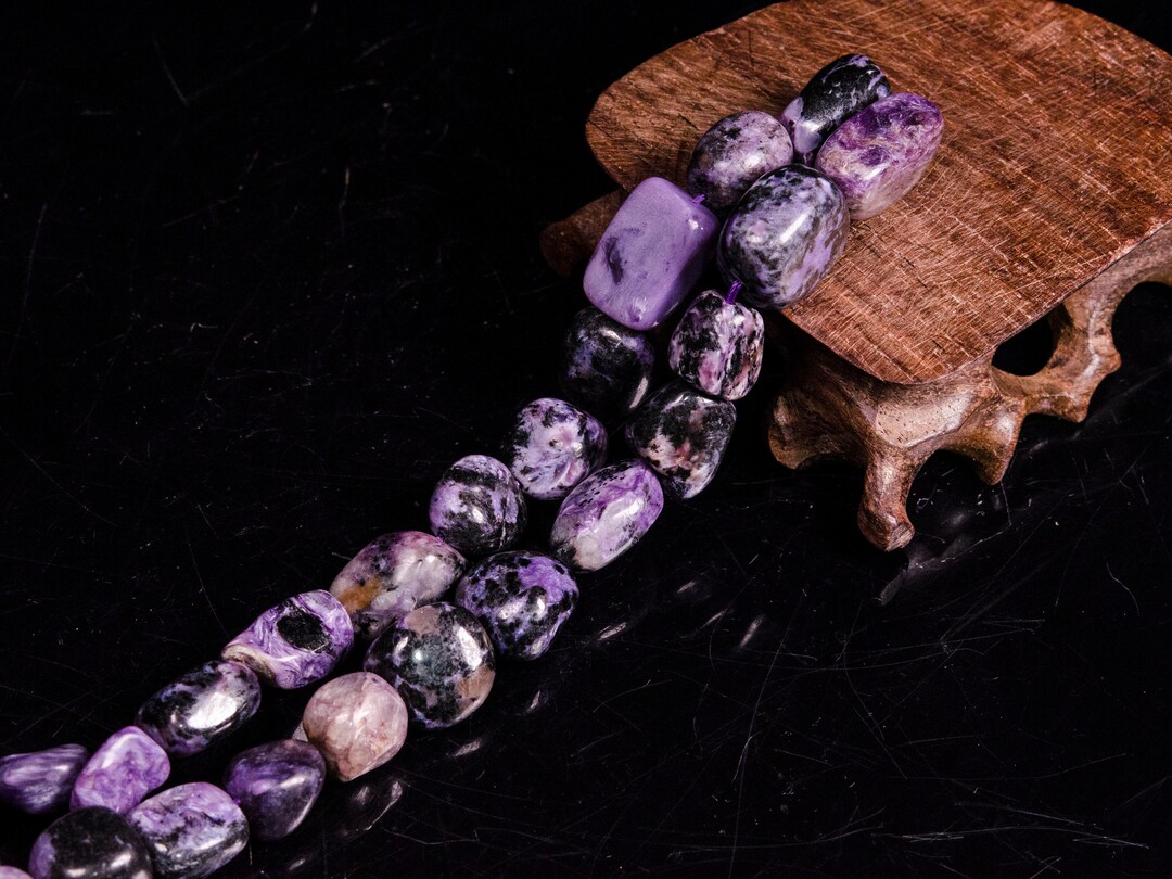 Full Strand Natural Charoite Crystal Quartz Necklace/charoite Quartz ...