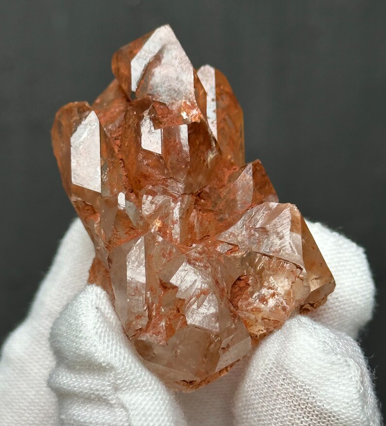 42mm Natural Rainbow Fenster Quartz/red Copper Skeleton Crystal Cluster ...