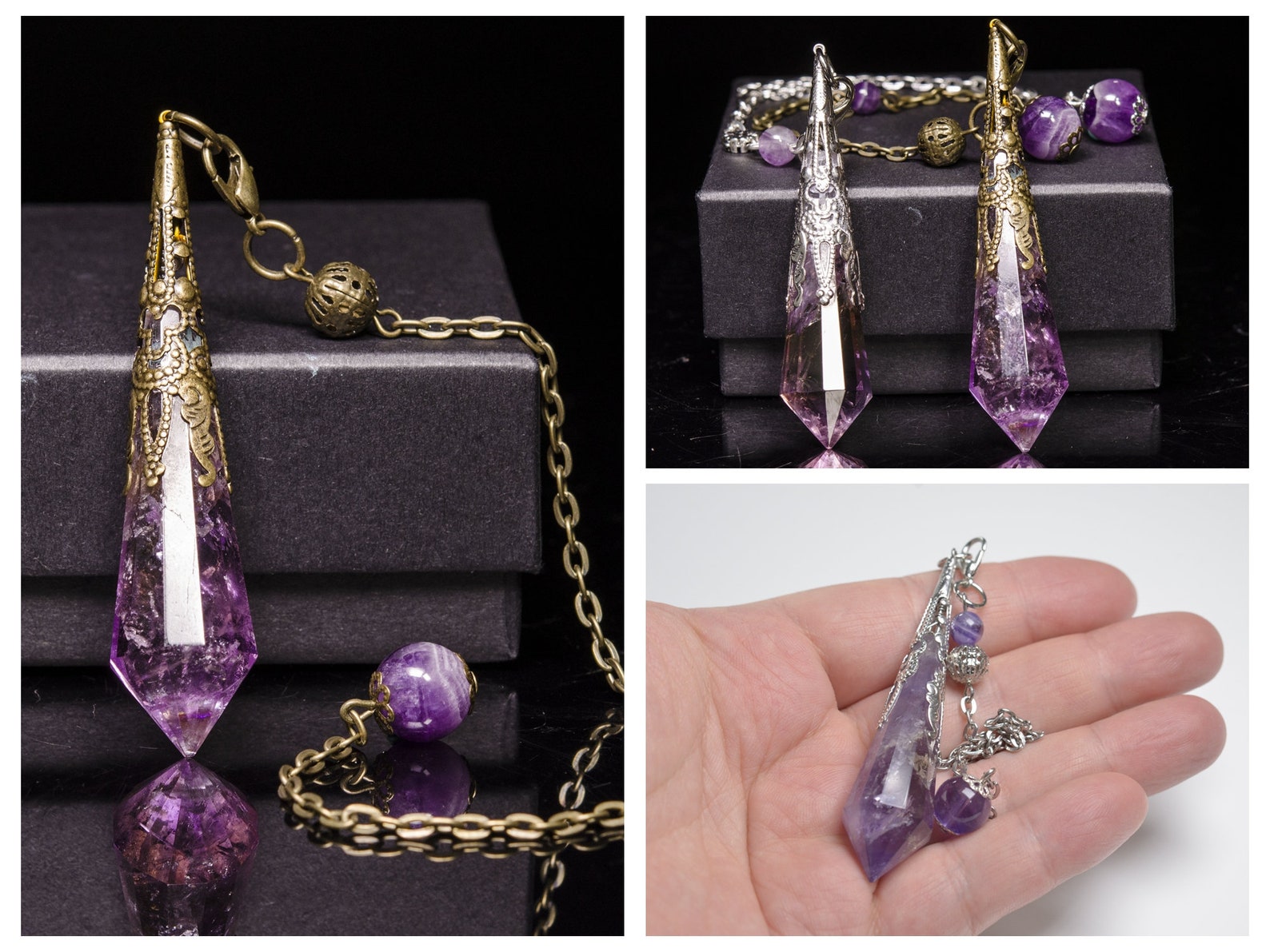 Clear Amethyst Pendulum/dowsing Tool for Chakra/reiki/balancing ...