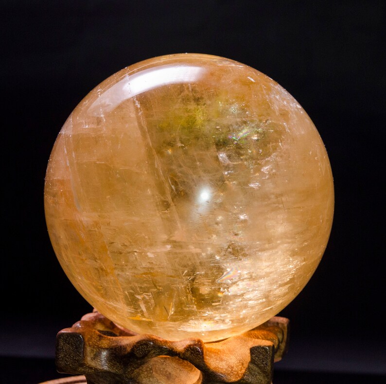 AAA Honey Optical Calcite Quartz Sphere/yellow Viking Rainbow - Etsy