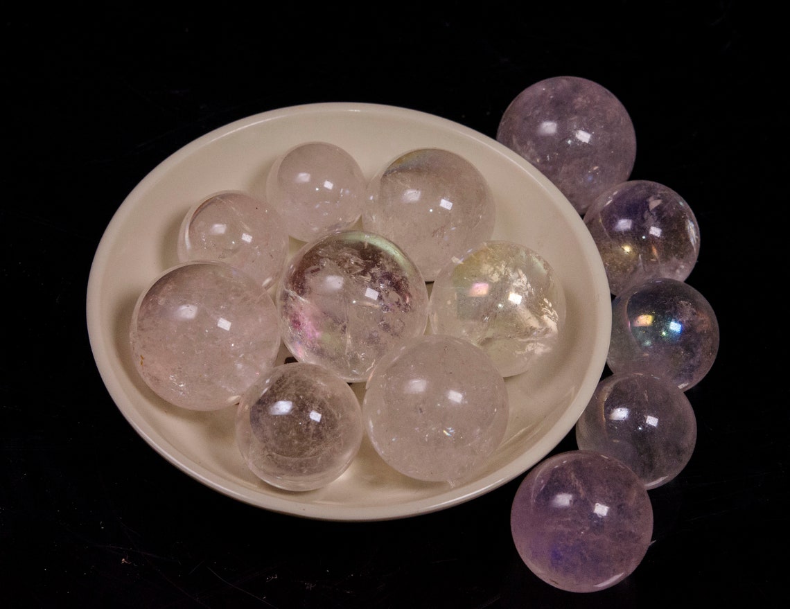 Rainbow Angel Aura Quartz Ball/Aura Quartz Crystal Sphere/Aura | Etsy