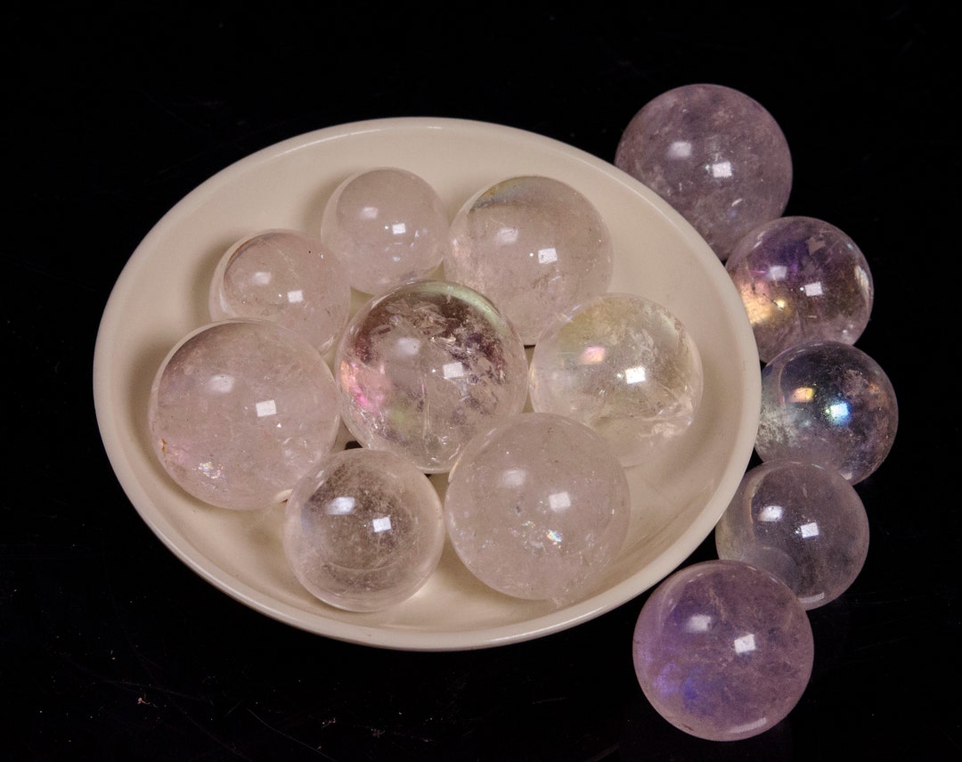 Rainbow Angel Aura Quartz Ball/aura Quartz Crystal Sphere/aura Quartz ...