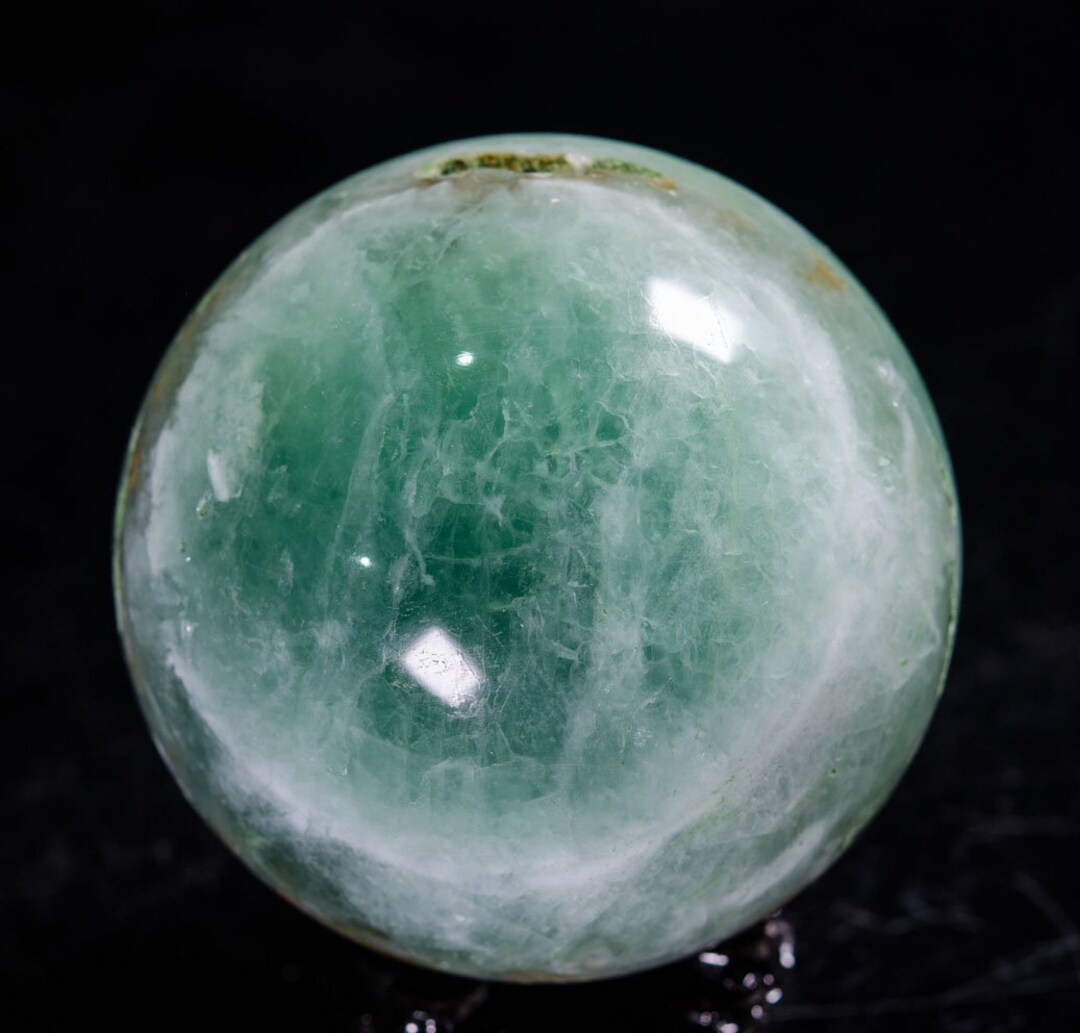 3.4"large Rainbow Green Fluorite Quartz Sphere/fluorite Crystal Ball ...