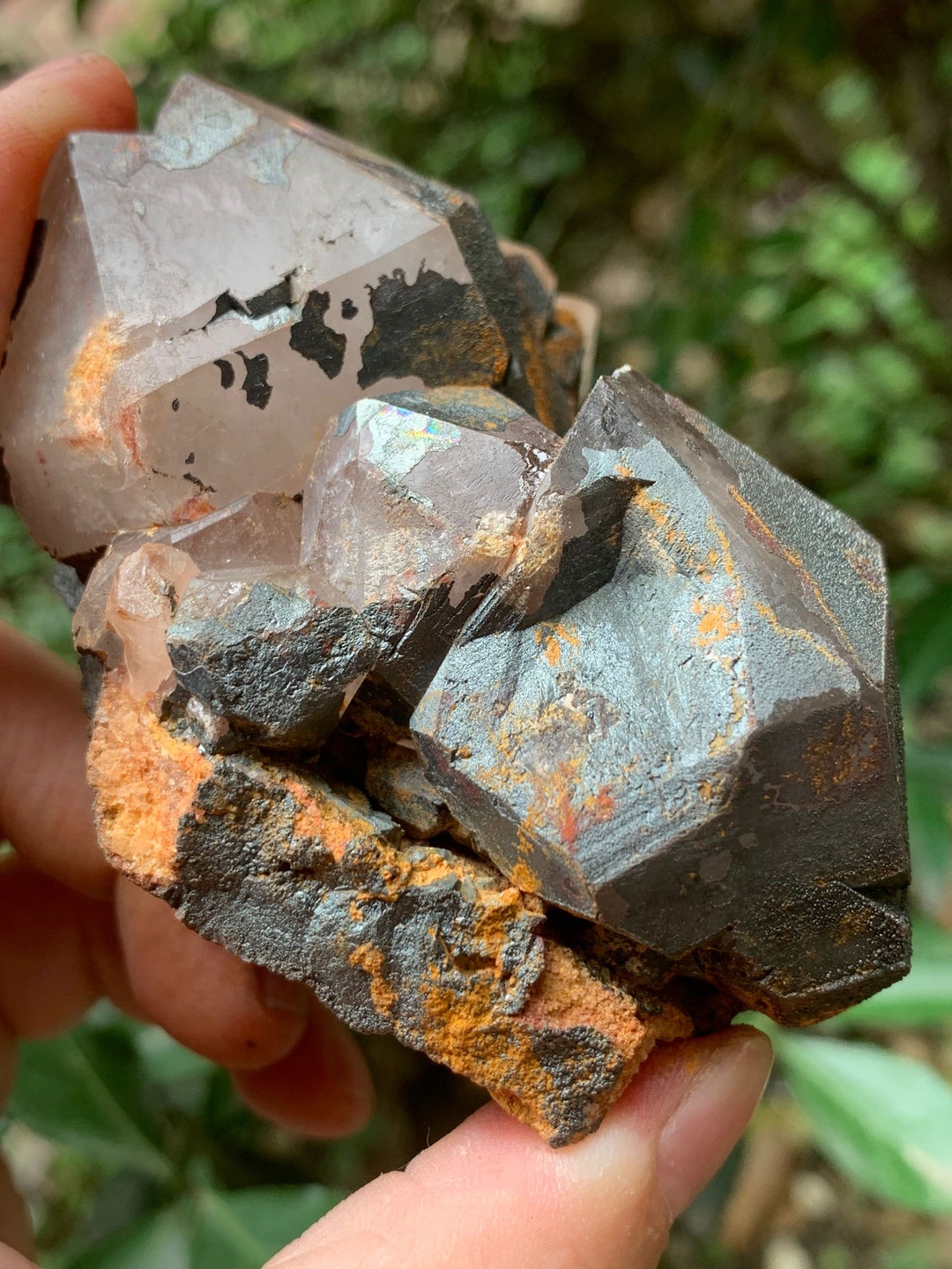 Natural Blacknite Iridescent Covelline &bornite Ferro-coated Quartz ...