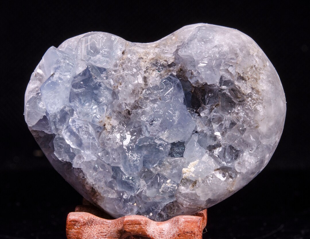 Blue Celestite Heart Geode/ Blue Geode Cluster/celestite Heart/blue ...