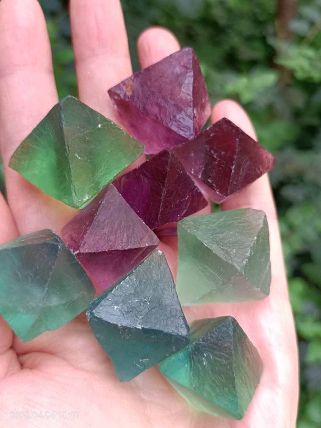 Natural Fluorite Octahedron Diamond Shape,rhombus Fluorite Block,purple ...