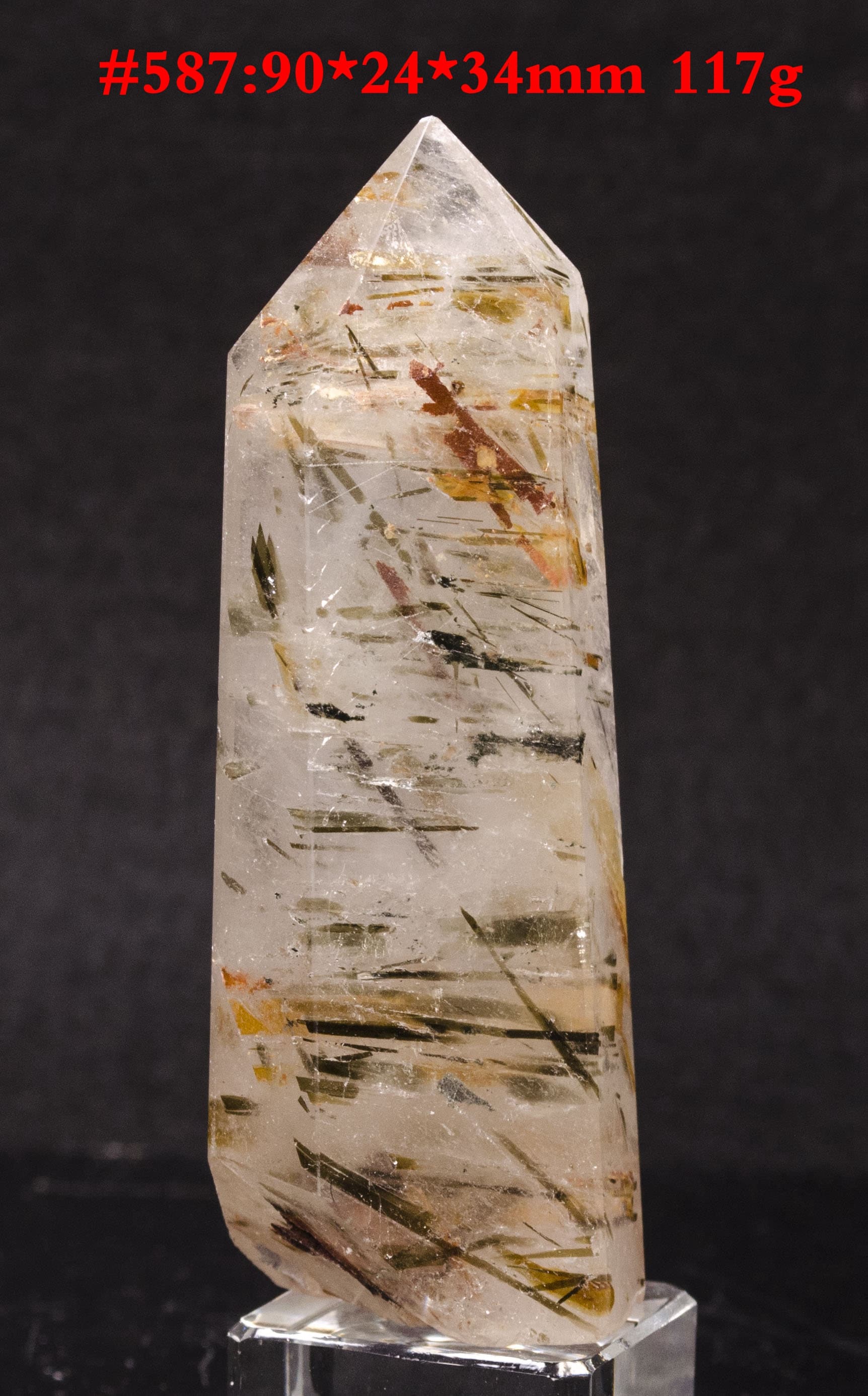 Silver-gold Rutilated Tower-clear Tower-obelisk-healing - Etsy