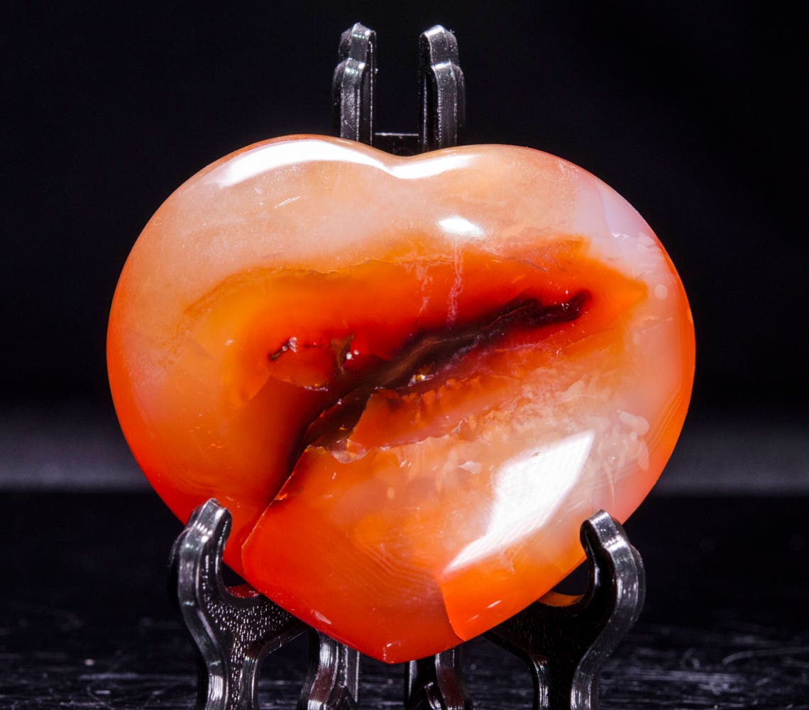 Best Heart Shaped Orange/red Agate Crystal /agate Gem - Etsy