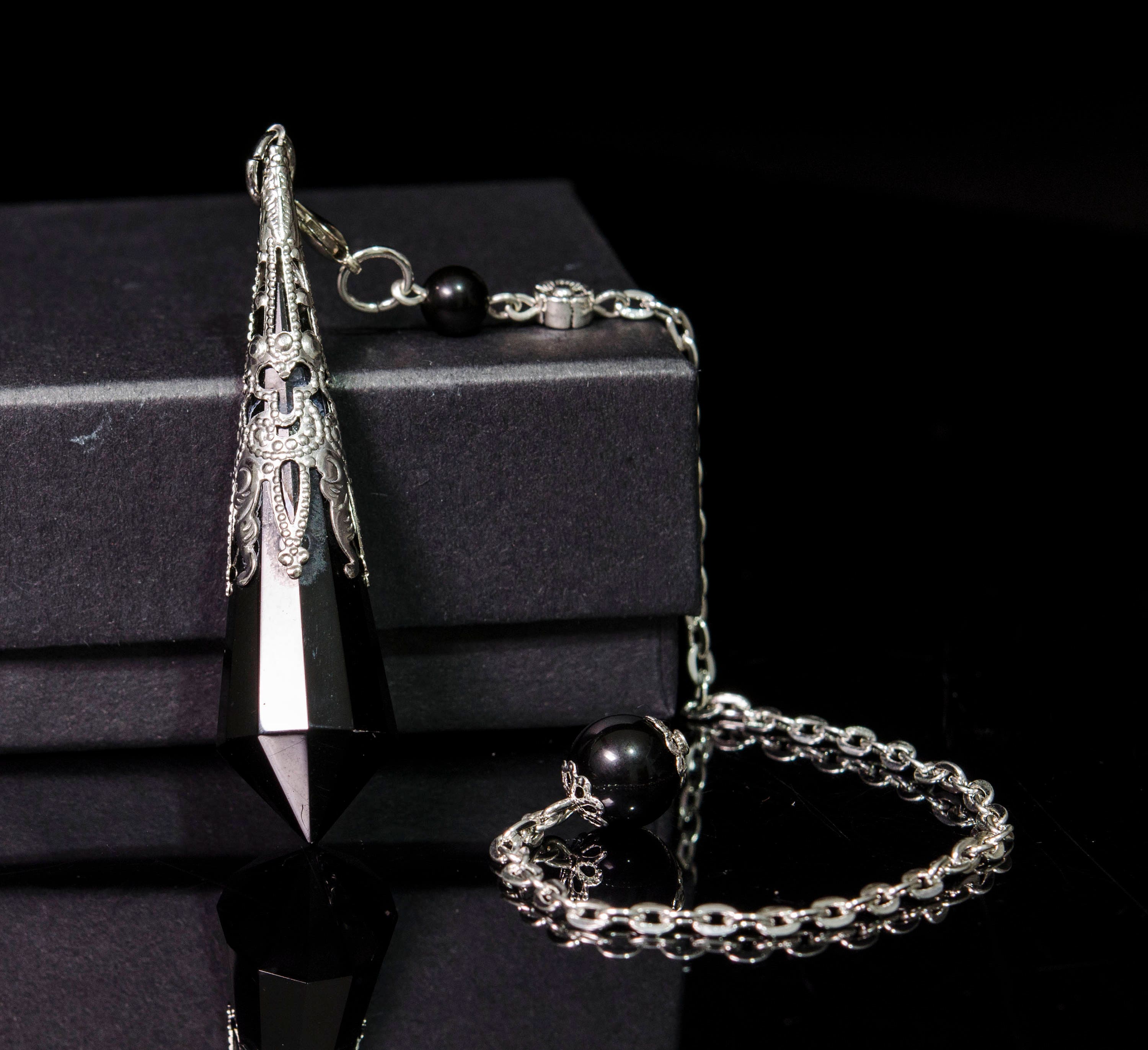 AAAAA Black Obsidian Quartz Pendulum/Dowsing Tool for | Etsy