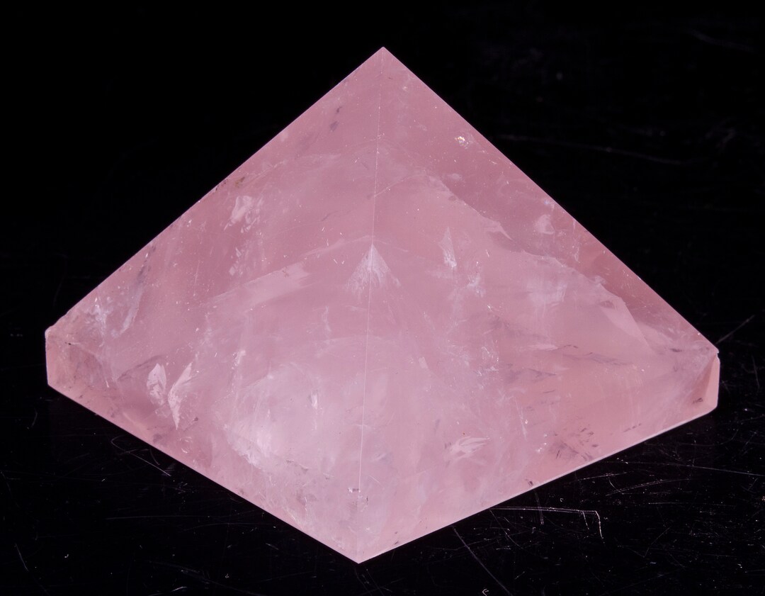LARGE Clear Rainbow Rose Quartz Pyramid/pink Pyramid/rose Crystal ...