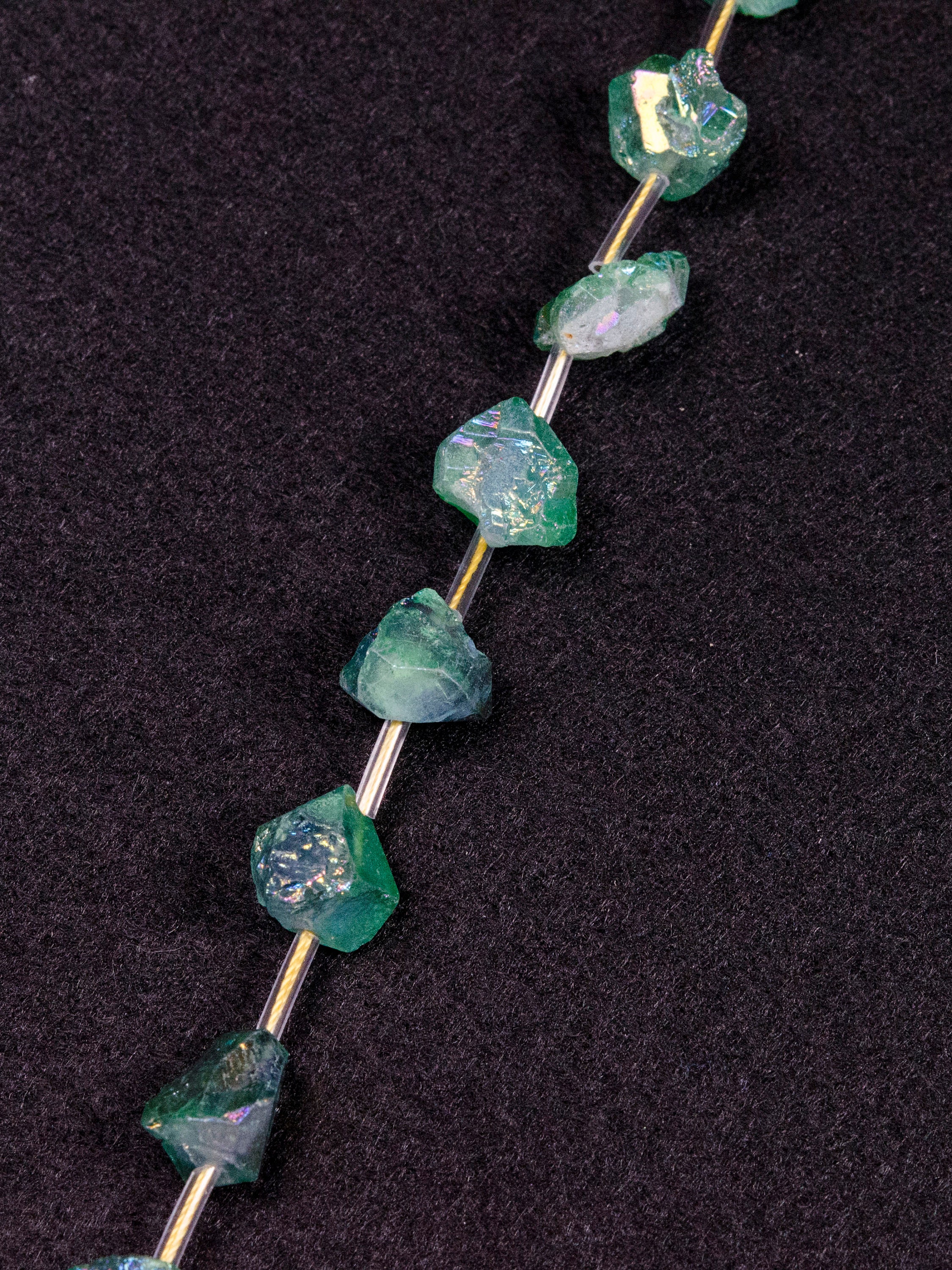 Green Aura Titanium Amethyst Crystal Beads/pendant/necklace/jewelry ...