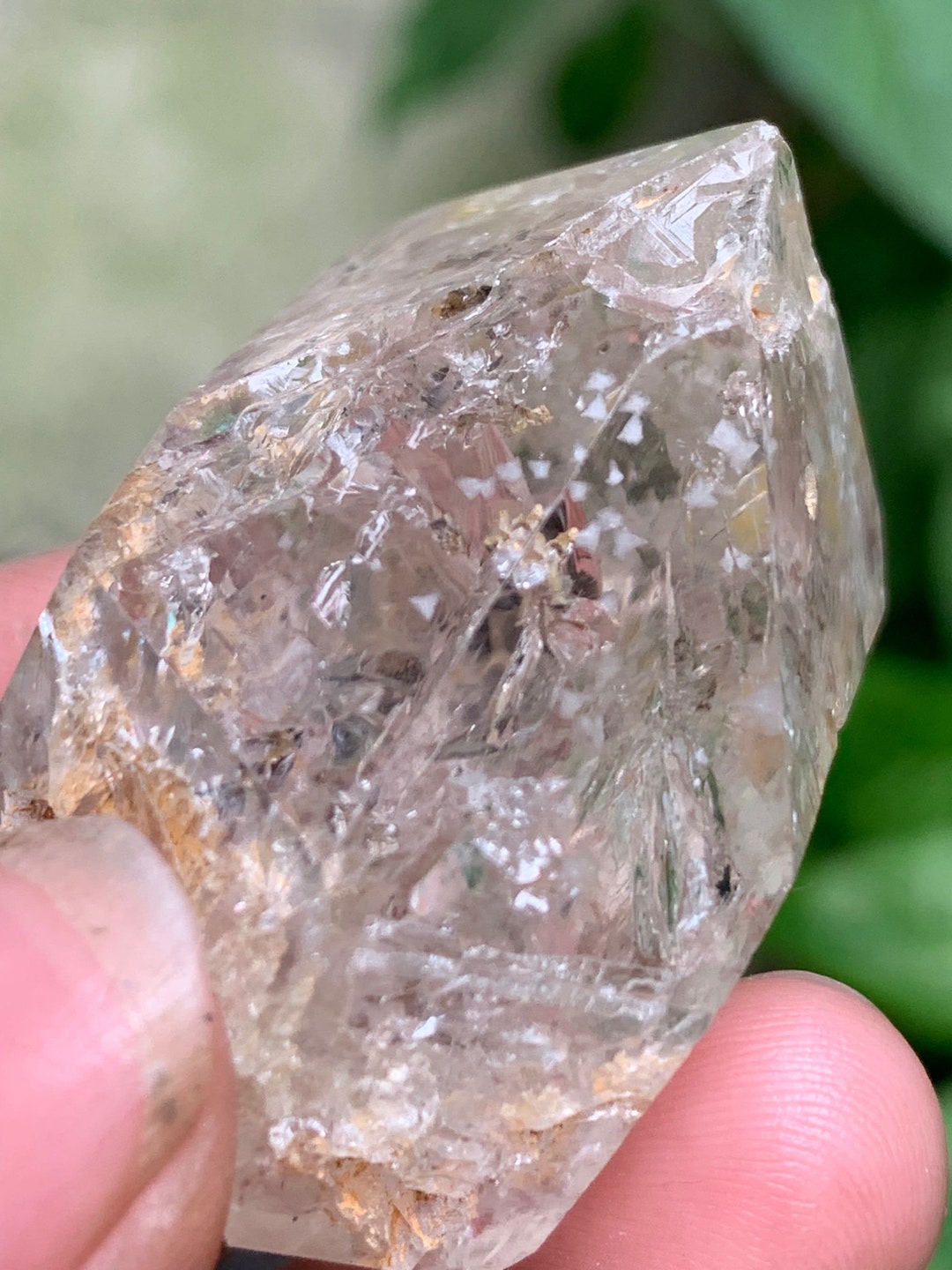 39g Natural Clear Skeleton Quartz/scepter Quartz/yellow Mud Quartz ...
