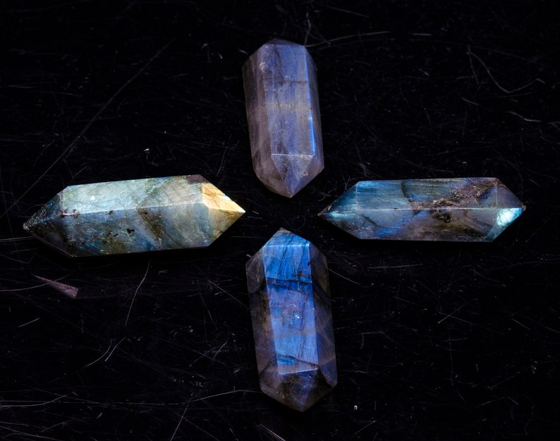 AAAAA 6 Sided Double Terminated Labradorite Crystal Quartz - Etsy