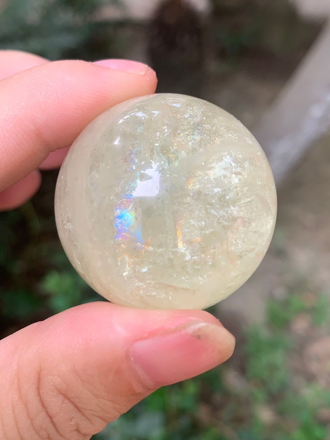 1.48"natural Rainbow Citrine Sphere/lemon Yellow Quartz Ball/citrine ...